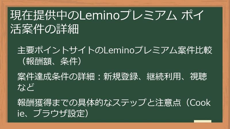 Lemino（レミノ）プレミアムをポイントサイト経由で賢くお得に！ポイ活完全ガイド：登録方法から注意点まで徹底解説 - ポイ活マエストロのポイントサイト比較日記
